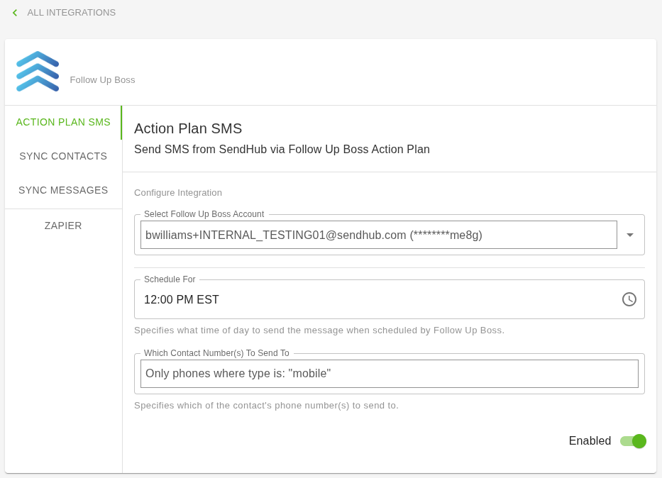 Integrating Follow Up Boss with SendHub – SendHub